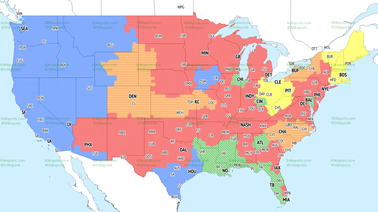 NFL Coverage Map Week 8: Complete TV Broadcast Schedule and Announcers ...